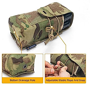 IDOGEAR Double Magazine Pouch 5.56 MM Rifle Mag Pouches Molle Double Stack camo Magazines Carrier Holder Airsoft Hunting Shooting Carry Bag (camo)