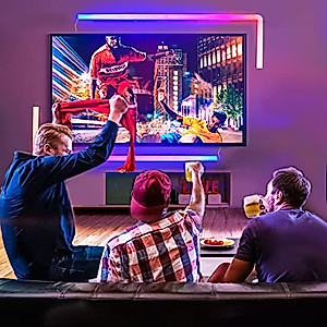 MELIFO Glide FRGBIC Wall Lights,Music Wall Lights Works with Bluetooth and App,Smart FRGBIC Wall Sconces for Bedroom,Music Wall Lights,Strip Lights for Party,Karaoke (3Pcs+2Corners)