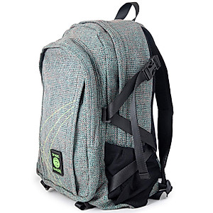 DIME BAGS Urban Hemp Backpack | Original Hemp Backpack for All Genders | Includes Secret Pocket & Removable Airtight Poly Bag (Aqua)