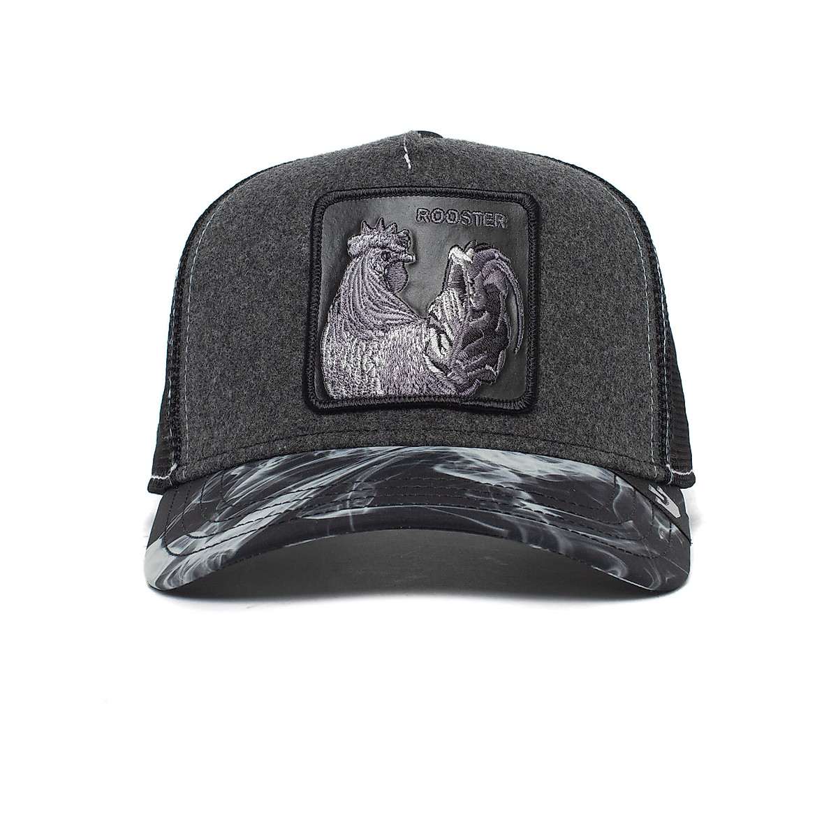 Goorin Bros. The Farm Noir Capsule Trucker Cap, Black/Maltese Rooster, One Size