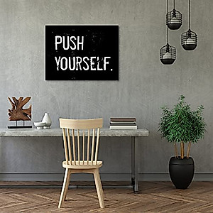 YANAMA Motivational Wall Art Inspirational Gifts For Women Men,Positive Quotes Office Wall Decor, Modern Canvas Paintings Poster For Gym Decor, Black And White Wall Art ，16 ''x24'' x1pcs Framed