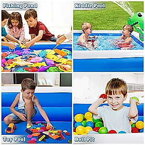 Inflatable Pool, Kiddie Pool with Basketball Hoop and Dinosaur Sprinkler, Swimming Pool for Kids Boys Girls Age 3+ Year Old, Kid Pool for Backyard Water Party