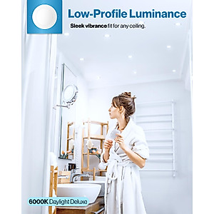 Sunco 12 Pack 6 Inch Ultra Thin LED Recessed Ceiling Lights, 6000K Daylight Deluxe, Dimmable, 14W, Wafer Thin, Canless with Junction Box