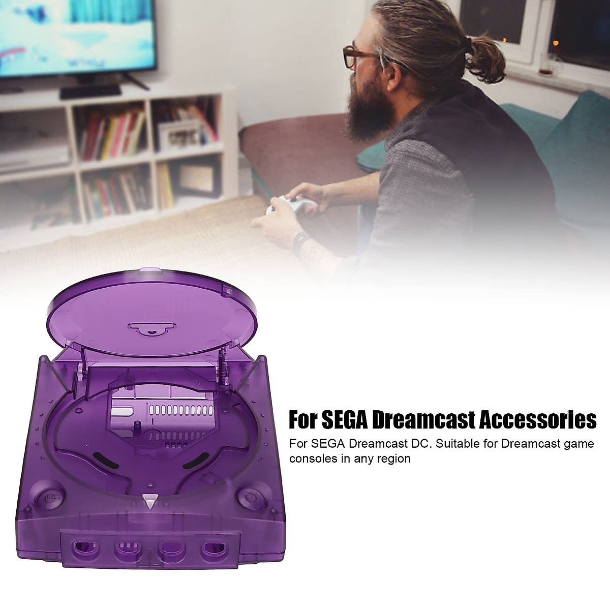 Plastic Shell, Transparent Purple Scratchproof Translucent Case for SEGA Dreamcast DC