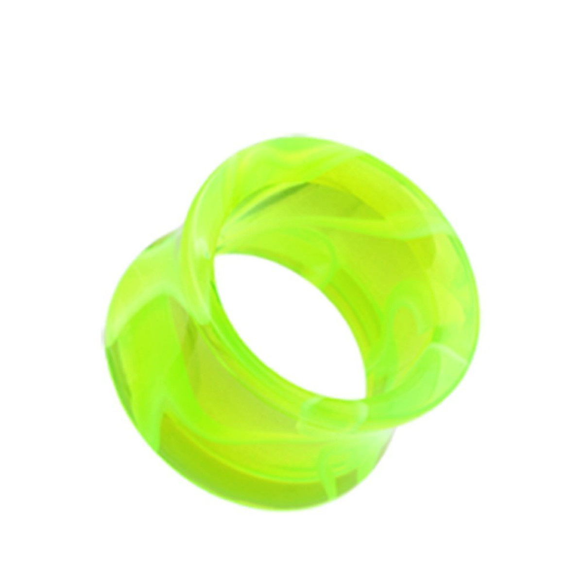 Freedom Fashion Marble Swirl Acrylic Double Flared Ear Gauge Tunnel Plug (Sold by Pair) (7/16", Green)