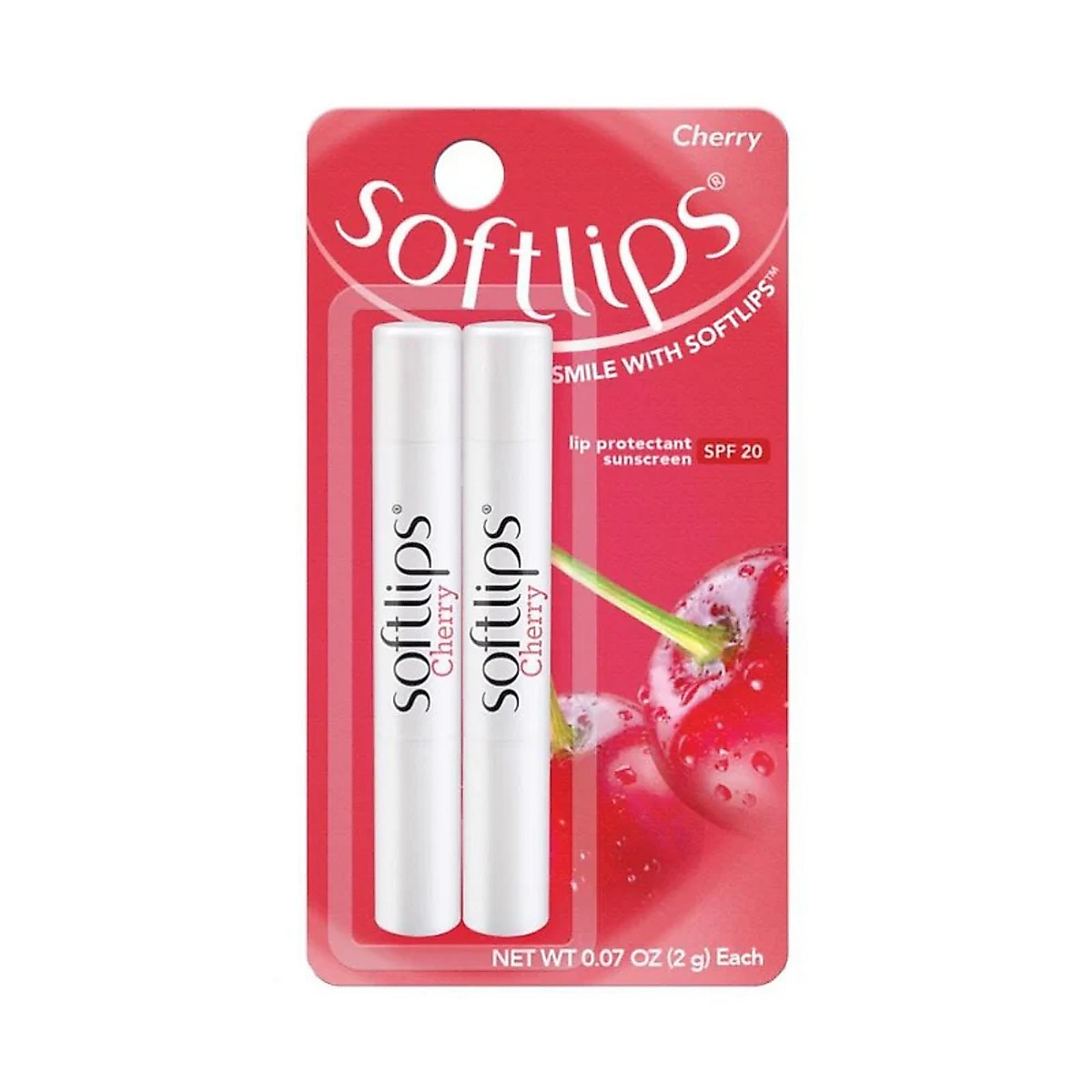 Softlips Lip Protectant/Sunscreen, Value Pack, Cherry, Twinpack
