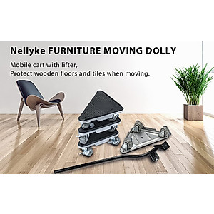 Insdawn Furniture Sliders Moving Dolly 3 Wheels Heavy Duty Furniture Movers Easy Furniture Lifter Mover Tool Set 4 Pack for Heavy Object 800LBs Load Capacity