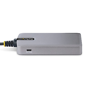 StarTech.com 3-Port USB Hub with Ethernet - 3X USB-A Ports - Gigabit Ethernet (RJ-45) - USB 3.0 5Gbps - Bus-Powered - 1ft/30cm Long Cable - Portable Laptop USB Hub Adapter w/GbE (5G3AGBB-USB-A-HUB)