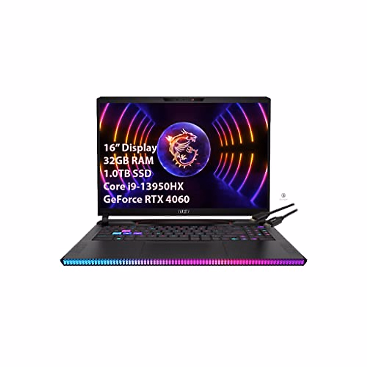MSI GE68HX Raider 16" Gaming Laptop - Intel Core i9-13950HX - 32GB RAM - 1.0TB SSD - GeForce RTX 4060-144HZ FHD+ (1920 x 1200) - Windows 11 Home - Kuulpal HDMI Cable