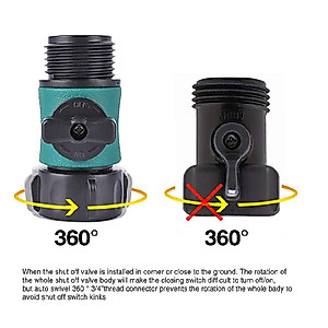 La Farah Garden Hose Shut Off Valve,Plastic Garden Hose Quick Connect Fittings,3/4" Male and Female Quick Connectors with Anti-Leak Ball Valve, Rubber Gaskets(6 PCS)