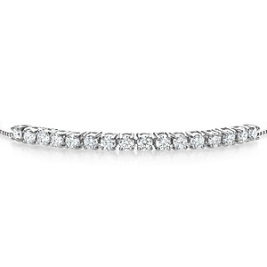 Gem Stone King Moissanite Tennis Bracelet For Women Bridal Wedding Fashion with Box Chain and Slider (1.60 Cttw, Round 3MM, Fully Adjustable Up to 9 Inch)