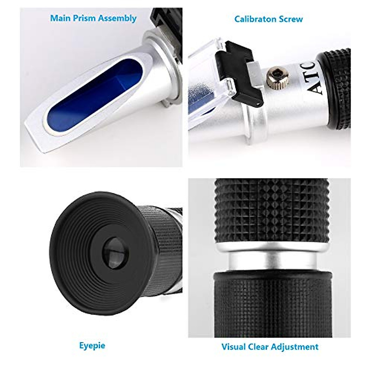 Pet Dog Cat Refractometer Pet Urine Specific Gravity Refractometer Serum Plasma Protein: 2~14g/dl, Clinical Animal Refractometer Hydrometers Urine Tester 1.000-1.060SG for Veterinary Cat Dog Pets