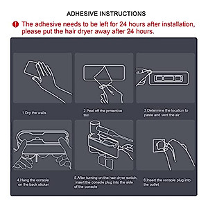 SATUO Hair Dryer Holder for Dyson, Storage Rack for Dyson Supersonic Hair Dryer, Organizer for Curler, Diffuser and Two Nozzles (Fuchsia)