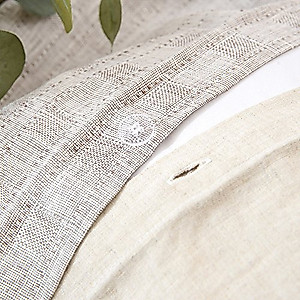 Merryfeel Linen Duvet Cover Set, 100% French Linen Yarn Dyed Check Jacquard Duvet Cover Set,Luxurious 3 Pieces Bedding Set - Queen