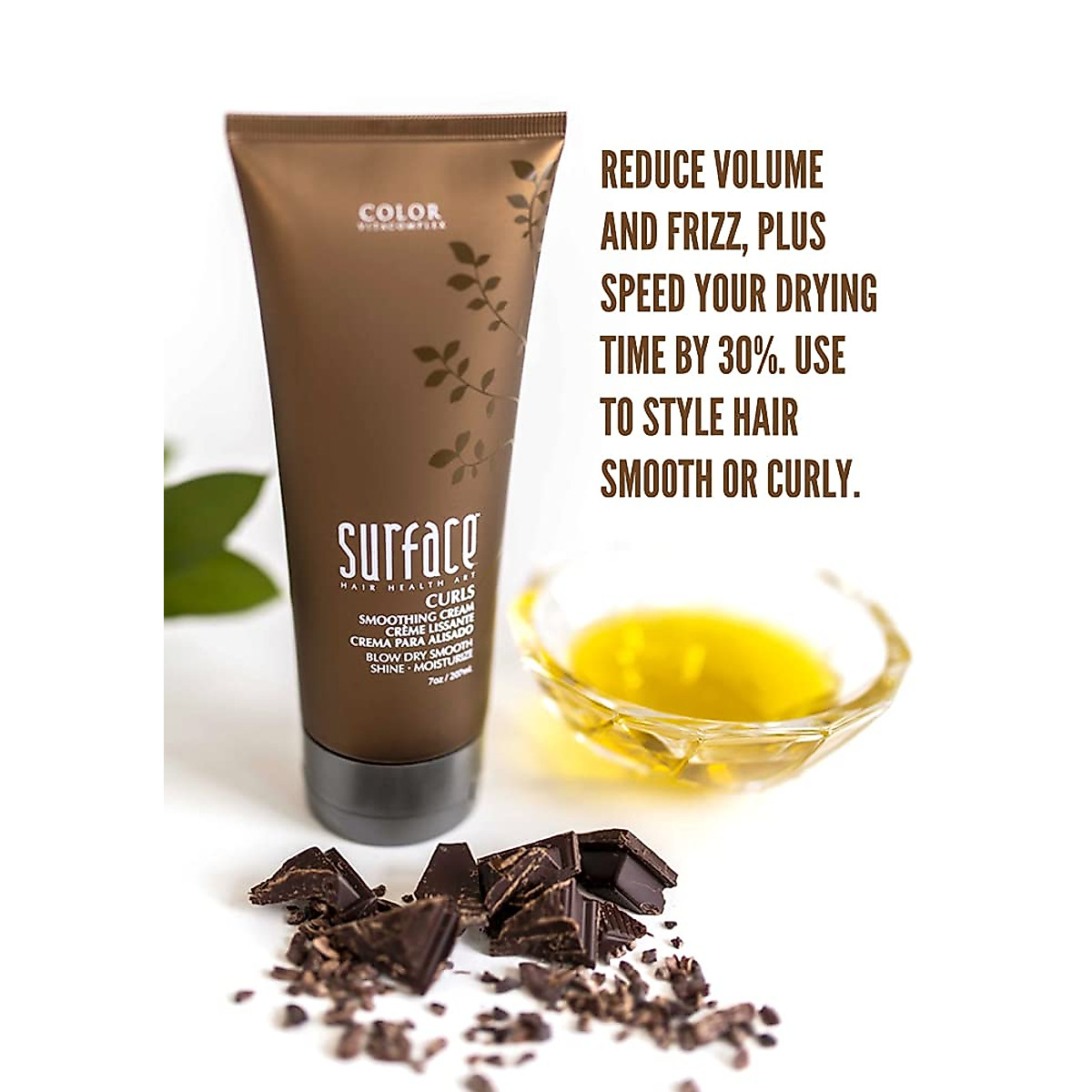 Surface Curls Smoothing Cream - Natural Cruelty-Free Moisture, Shine and Softness, 7 oz.