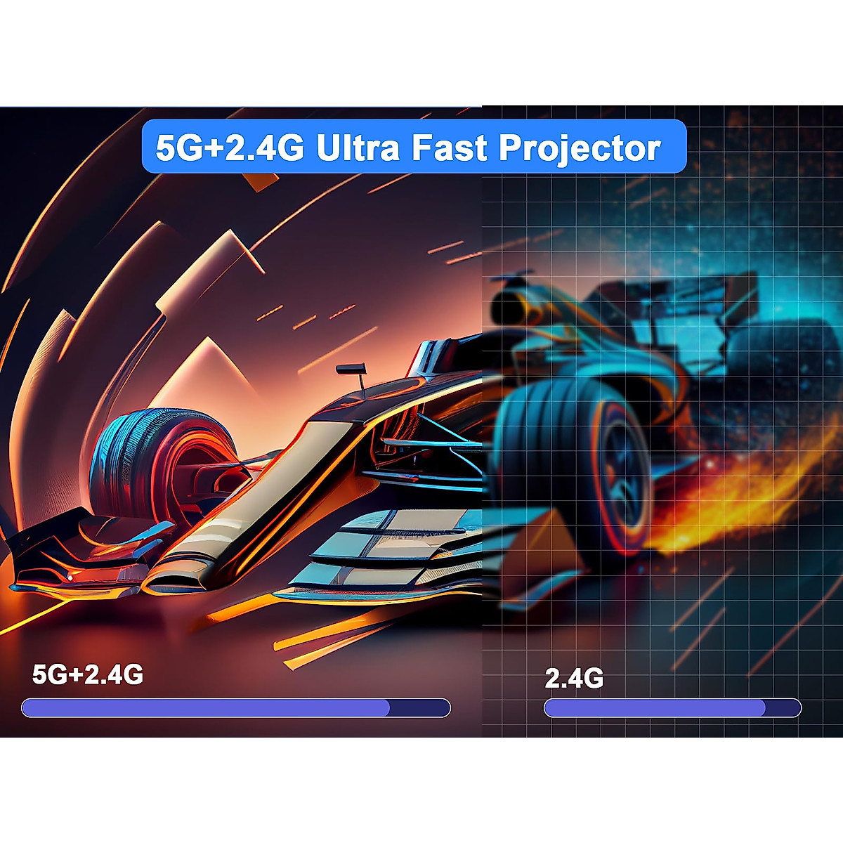 Mini Projector, Magcubic HY300 Auto Keystone Correction Portable Projector, 4K/ 200 ANSI Smart Projector with 2.4/5G WiFi, BT 5.0, 130 Inch Screen, 180 Degree Flip, Round Design, Home Video Projector