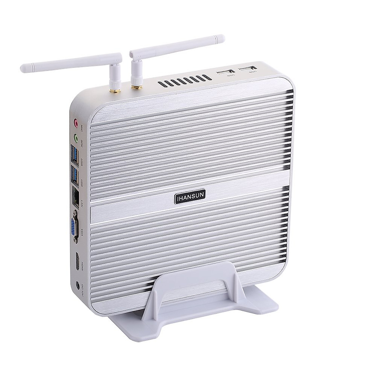 HUNSN Fanless Mini PC, Desktop Computer, HTPC, Kodi Box, Intel I3 7167U, Windows 11 pro or Linux Ubuntu, BM01, VGA, HDMI, 4 x USB3.0, 2 x USB2.0, LAN, 8G RAM 256G SSD