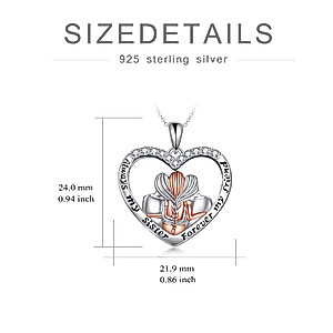 POPKIMI Gifts for Sister Sister Birthday Gifts from Sister Sister Necklace for 3 Sterling Silver Sister Necklace Always My Sister Forever My Friend Necklaces Sisters Jewelry for Sister 3 Sister Birthday Gifts from Sister Sister Pendant Necklace for Women