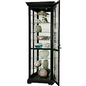 Howard Miller Hall Curio Cabinet, Black Satin
