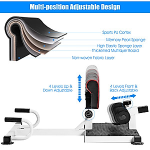 Goplus Deep Sissy Squat Machine, 3-in-1 Hip Thrust Sit up Exercise Equipment for Core Training, Sit-ups, Push-ups, Leg Exercises, Glute Workout Station Sissy Squat Bench for Home Gym Use
