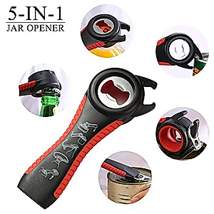 YAOGNAHS Jar Opener Multi Function Bottle Opener Kit Can Opener with Non Slip Gripper Pad