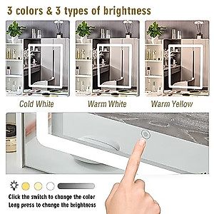 JBLCC Large Vanity Desk with Mirror and Lights,Makeup Vanity with Sliding Mirror, Large Vanity Set with Storage Shelves, Drawers, Modern Vanity Table for Bedroom (62707led)