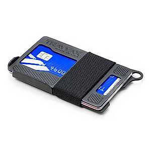 Trayvax Armored Summit Wallet, RFID Front Pocket Metal Credit Card Holder with Money Clip, Slim Minimalist Wallet for Men and Women, Shadow Black