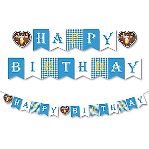 DodelyGz Oktoberfest Birthday banner,German Oktoberfest Theme Birthday Party Decoration Beer Festival Birthday Party Accessory