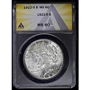 1922-S - PEACE DOLLAR - CHOICE UNCIRCULATED - SILVER DOLLAR