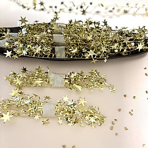 TeaSu Star Strings for Gold Floating Candle Centerpieces for Table Wedding Christmas, 12 Pcs 38 Inch Submersible Vase Filler for Water Centerpiece - Gold