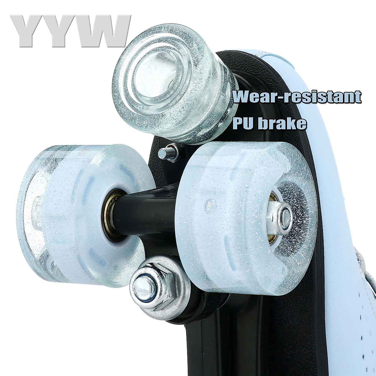 YYW Roller Skates for Women and Men Artificial Cowhide with Thick Cotton Protection Upper Outdoor Roller Skates for Girls Boys (37=US Women:7=US Men:5.5 =Heel to Toe:24 cm)