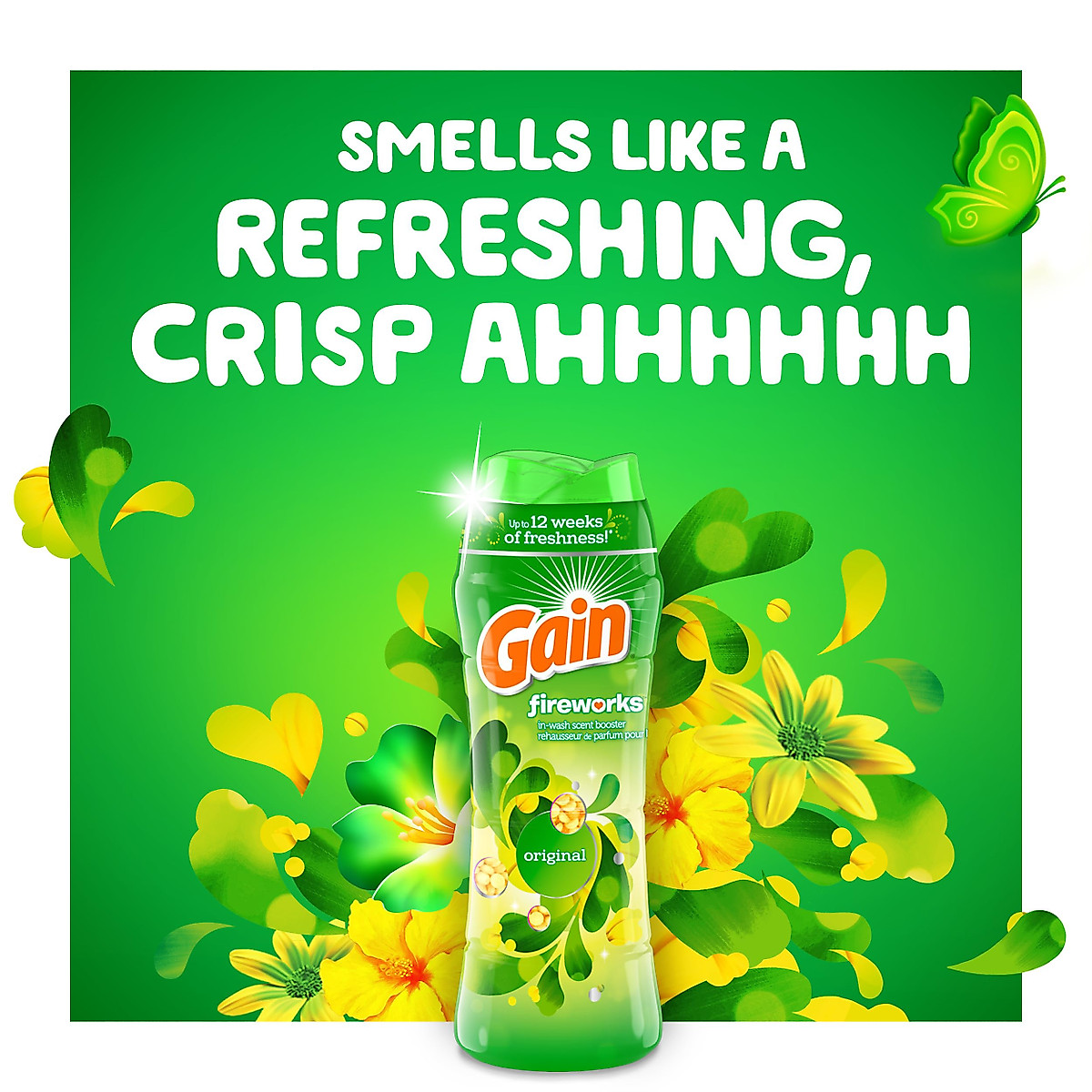 Gain Fireworks Laundry Scent Booster Beads for Washer, Original, 26.5 oz, Use with Fabric Softener