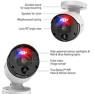 Swann Home Security Camera System with 2TB HDD, 16 Channel 8 Cam, POE Cat5e NVR 4K HD Video, Indoor Outdoor Wired Surveillance CCTV, Color Night Vision, Heat Motion Detection, Flashing LEDs, 1689808
