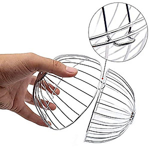 Wontee Rabbit Hay Ball Stainless Steel Hanging Feed Dispenser for Bunny Hamster Guinea Pig Rat Chinchilla (B: 5.11inch, Silver)