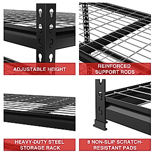 WORKPRO 5-Tier Heavy Duty Metal Shelving Unit, 48”W x 24”D x 72”H, Adjustable Storage Rack, 4000 lbs Total Load Capacity, Ideal for Garage, Basement, Warehouse, Workshop