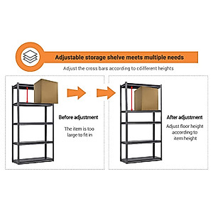 Garage Shelving,Garage Storage Heavy Duty Shelving Shelf Units ,Adjustable Metal Storage Shelf Units and Storage,Heavy Duty Metal Shelving,Metal Shelves Rack Warehouse Industrial Storage 63*31.5*15.7