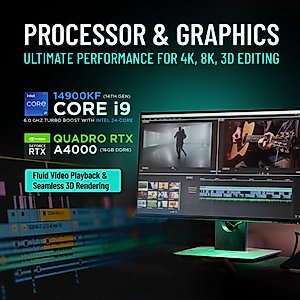 CPU Solutions Express Video Editing PC, CEV-8910-4K 8K 3D Video Editing Workstation - Intel i9-14900KF, 6.0GHz 24-Core, 128GB DDR5, 2TB NVMe SSD, Quadro RTX A4000, Windows 11 Pro Computer Tower