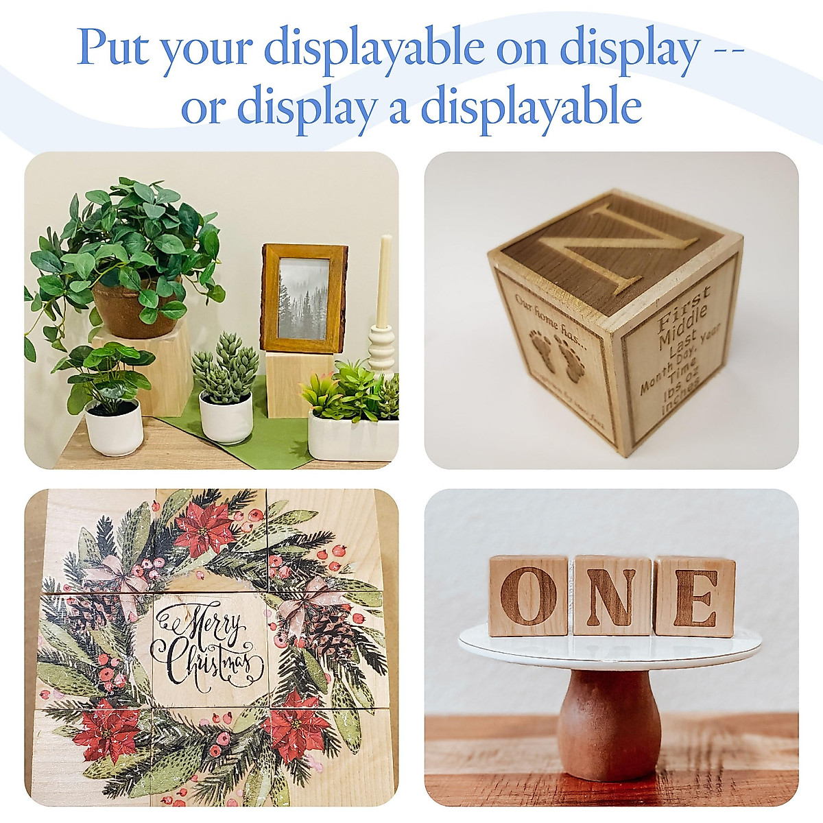 DIY Wood Cubes 6-inch, Pack of 1 Large Blank Wooden Blocks for Crafts, STEM, Building, Monitor Riser, Photo Cube Craft, and Home Decor, by Woodpeckers