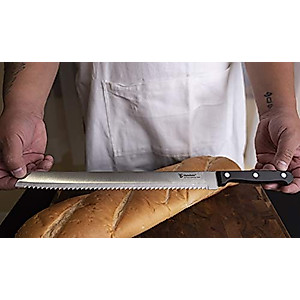 HUMBEE Chef Serrated Bread Knife For Home Kitchens Bread Knife 12 Inch Black