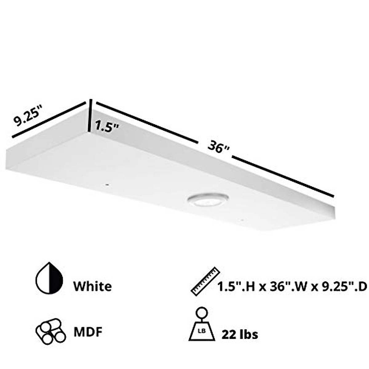 Kiera Grace Kieragrace Stockholm Aberg Led Light Modern Floating Shelf, 36 in, White