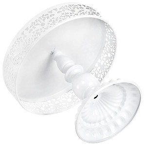 Lyellfe Set of 3 White Cake Stand, Metal Dessert Display Set, Decorative Cupcake Stand for Baby Shower, Birthday Party, Wedding, Afternoon Tea, Festival