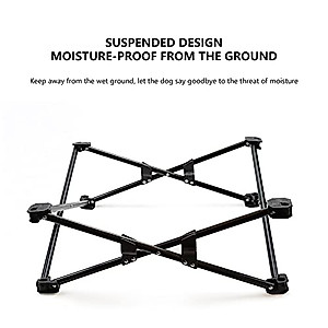 HYLK Elevated Dog Bed, Foldable Pet Bed, Indoor Outdoor Pet Camping Raised Cot, Stable Durable Frame Breathable Mesh, for Cats Small Medium Dogs Grey-M