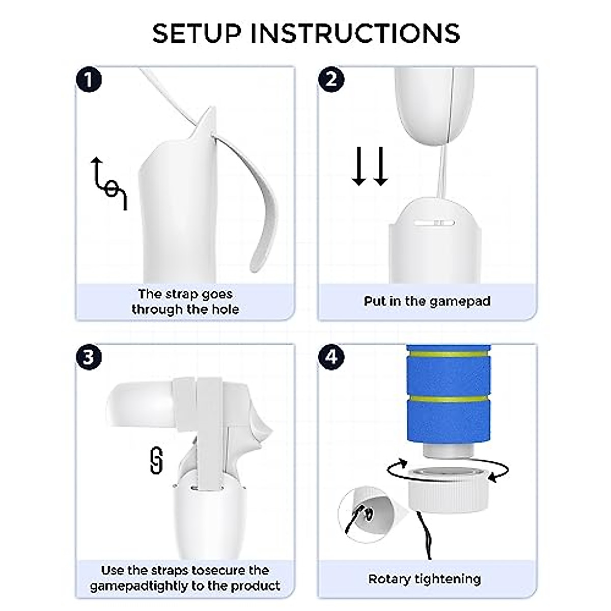 Amavasion 2 in 1 Long Arms & Handle Attachments Compatible with Meta/Oculus Quest 2 Hand Controllers,Extension Grips Compatible with Gorilla Tag/Beat Saber/Golf/More VR Games-Blue/Blue