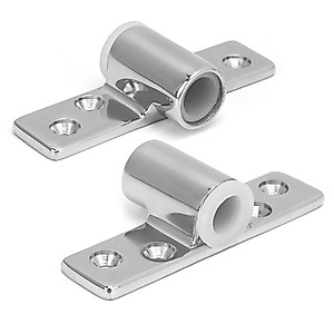 Oarlock Sockets Pair Marine Oarlock Bracket 316 Stainless Steel Side Mounted Mirror Polish Finish for 1/2in Shank Oar Lock Holder Boat Accessories