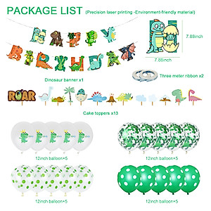 SEENS-Dinosaur Birthday Decorations Set - Birthday Gift for Kids -- 36 Pieces Birthday Party Decorations - Balloon Banner Cake Decoration"