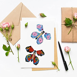 AhlsenL 25 PCS Flying Butterfly Toy, Flying Butterfly Wind up Butterfly Toy Butterfly Card Rubber Band Powered Toy for Wedding Birthday Party Book and Greeting Cards(Upgrade 25 Styles)