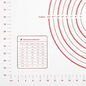 ZCHING Silicone Pastry Measurement Not-Slip Rolling Dough Mats for Baking (red), 24“L x 16“W