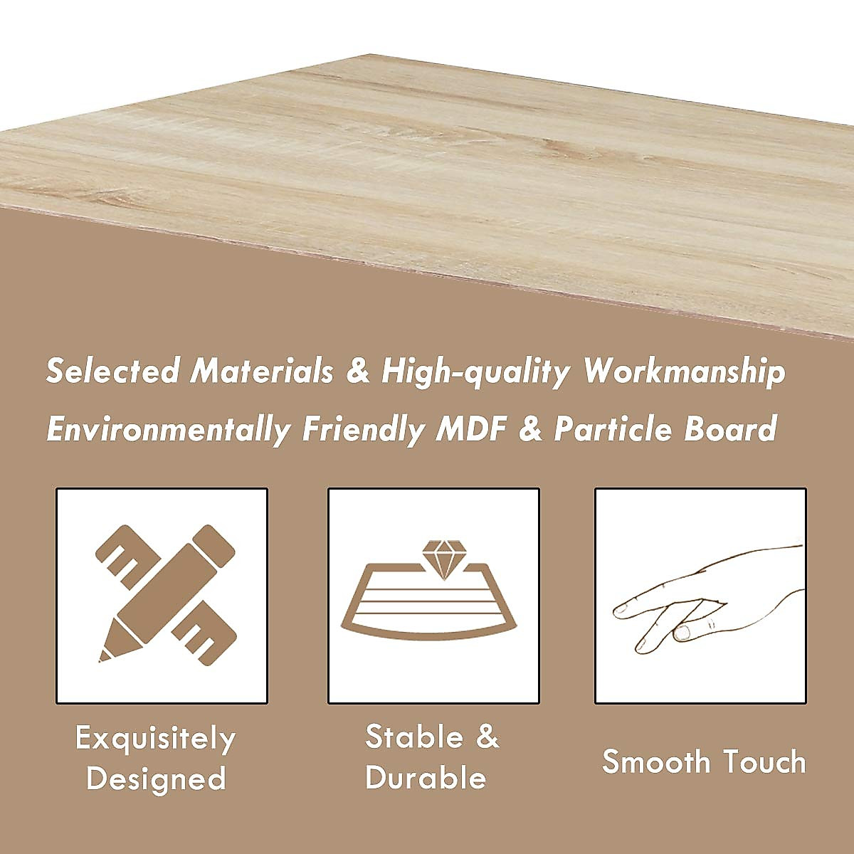 Giantex Coffee Table W/Three Storage Shelf, Sturdy and Durable Construction, Smooth Surface & Extra Storage Space, Ideal for Office and Living Room Tea Snack Table (Natural)