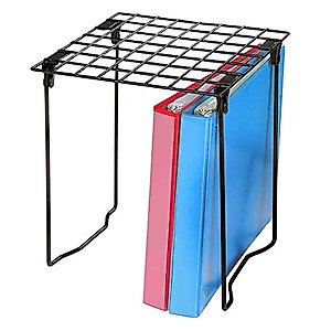 Mind Reader BORGLOCK-BLK Freestanding, 12.5 Inch Wire Shelf, Accessories Shelving Unit, Foldable, Portable, Ideal for School, Work and Gym Lockers. Holds up to 30 pounds, Black Metal