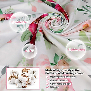 Car Seat Covers for Babies, Rquite Nursing Covers Breastfeeding Scarf, Infant Carseat Canopy, Stretchy Soft Breathable Multi-Use Cover Ups for Stroller High Chair Shopping Cart